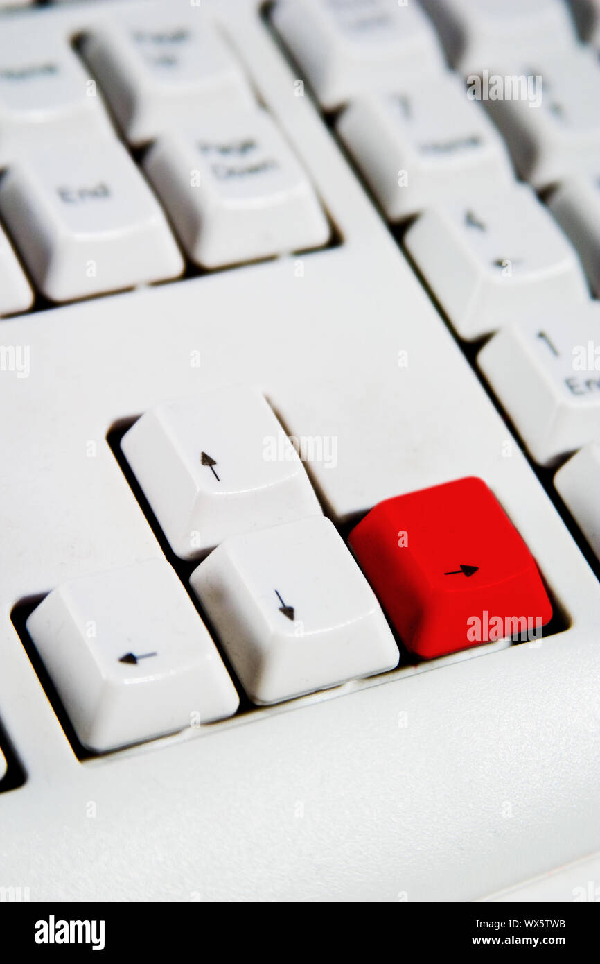 Arrow keys on a desktop computer keyboard hi-res stock photography and ...