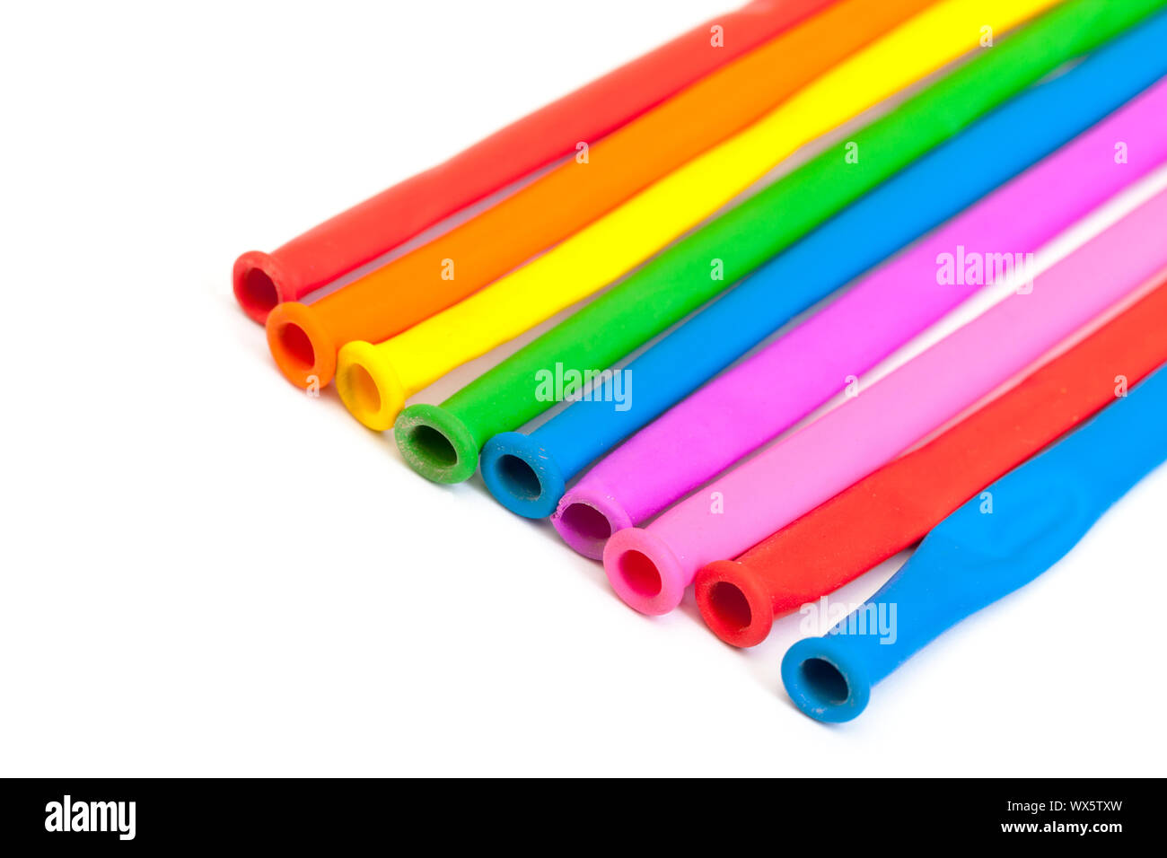 Not Inflated Multicolor Air Balloons, on white background Stock Photo ...