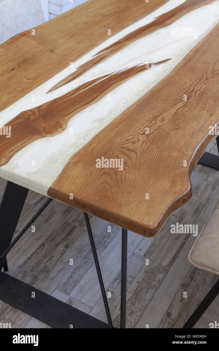 wooden table background texture, close up Stock Photo - Alamy