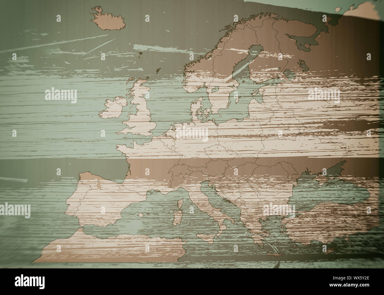Map of Europe on a wooden background, texture, blurred image Stock ...