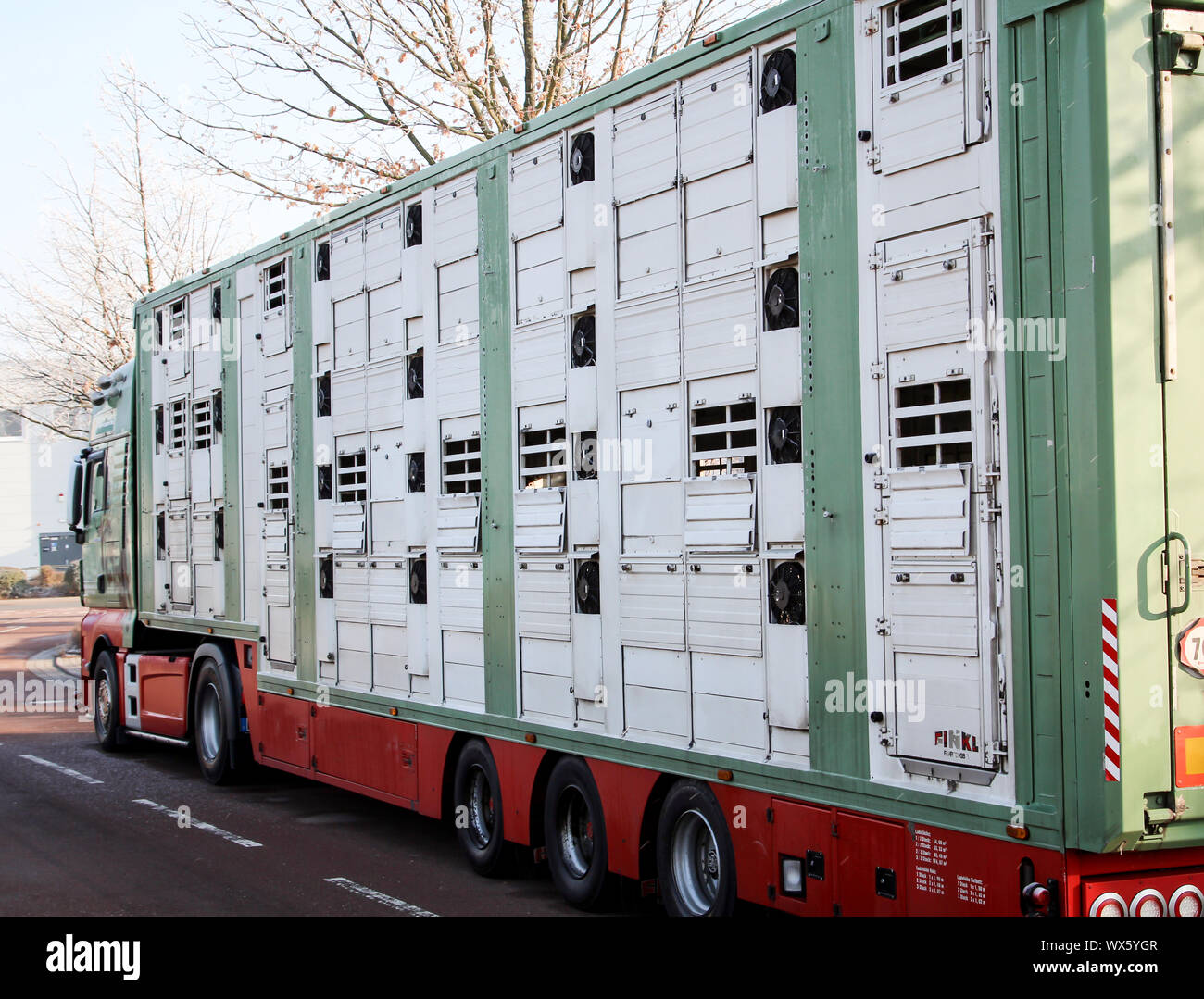 this is a modern livestock transporter Stock Photo - Alamy