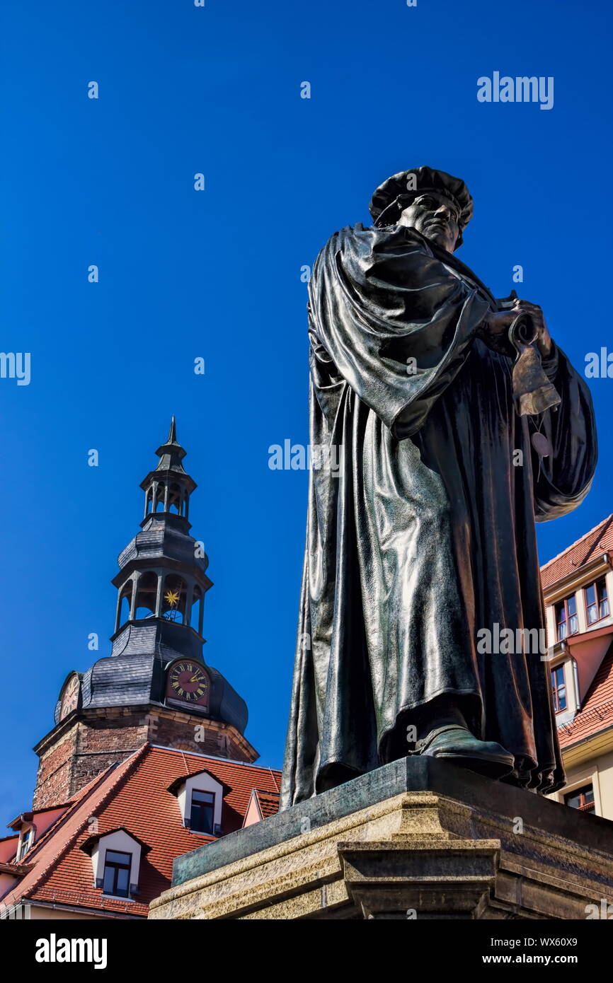 Eisleben, Luther Monument Stock Photo - Alamy