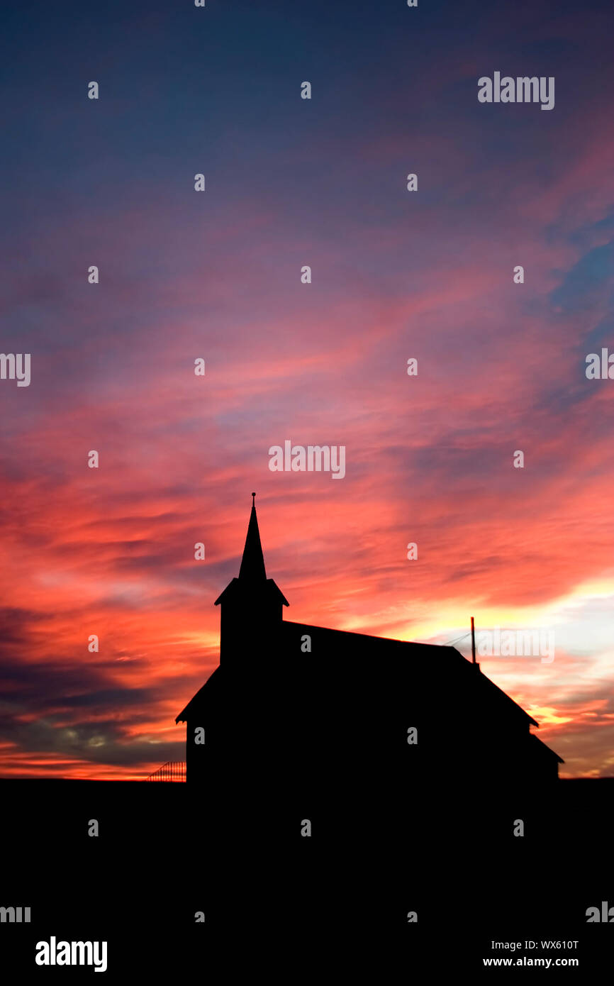 Church during Sunset Stock Photo - Alamy