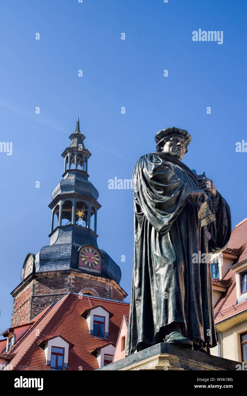 Eisleben, Luther Monument Stock Photo - Alamy