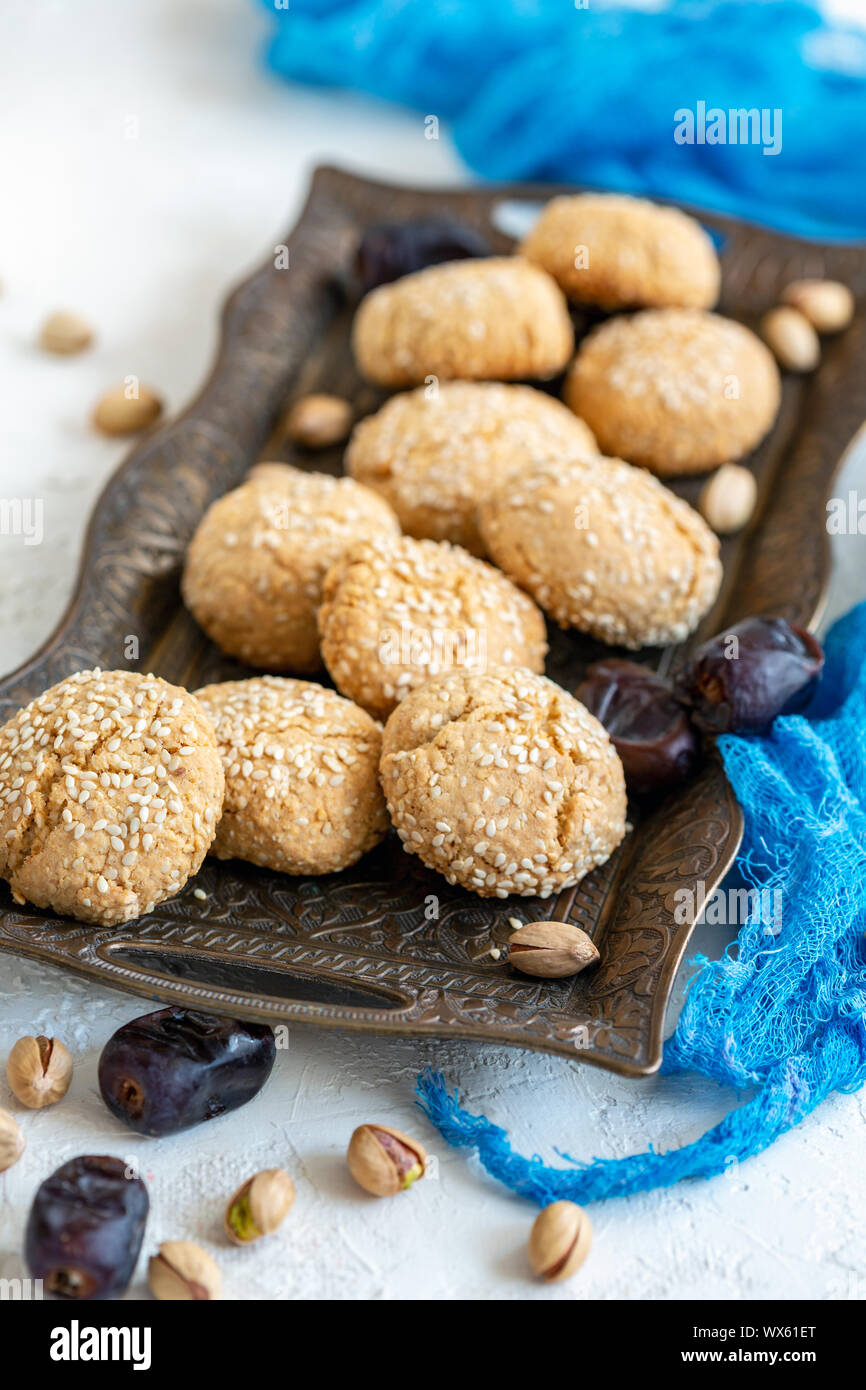 Homemade Moroccan sesame cookies Stock Photo - Alamy