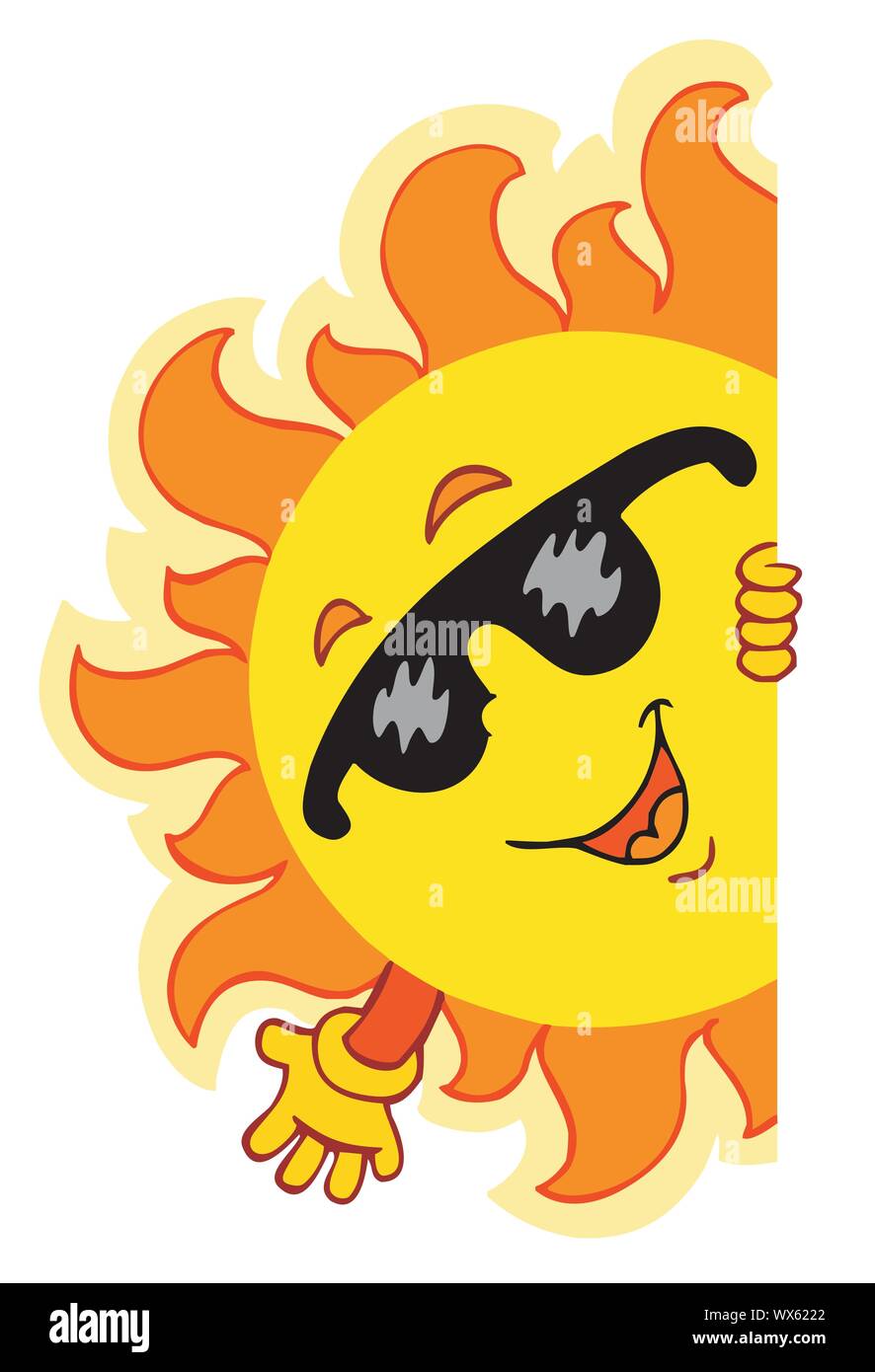 Waving cartoon Sun Stock Vector Image & Art - Alamy