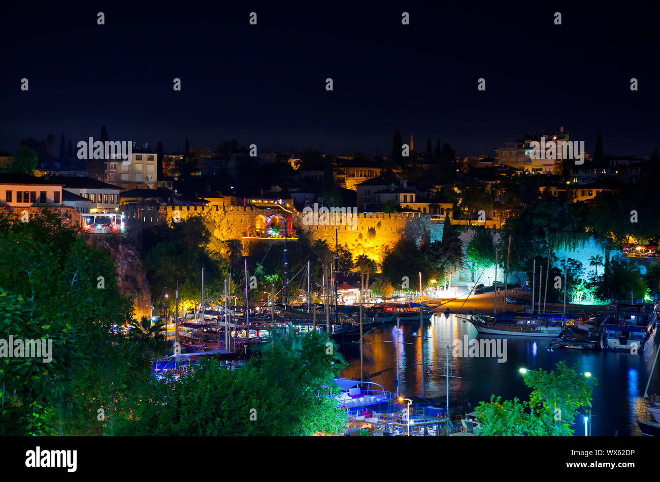 Old town Kaleici in Antalya, Turkey at night Stock Photo - Alamy