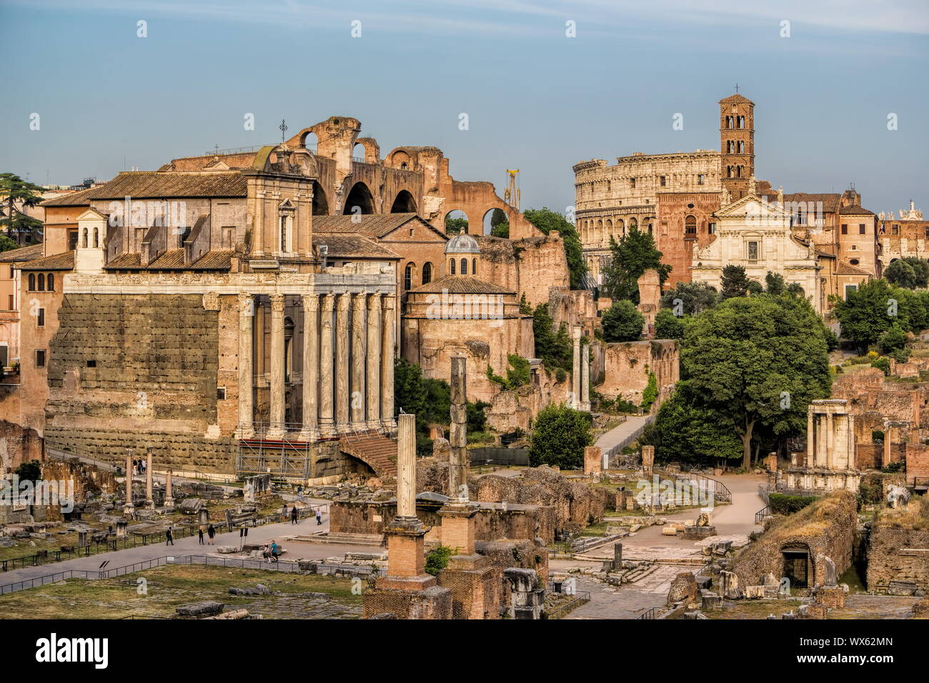 Rome, Forum Romanum and Colosseum Stock Photo - Alamy