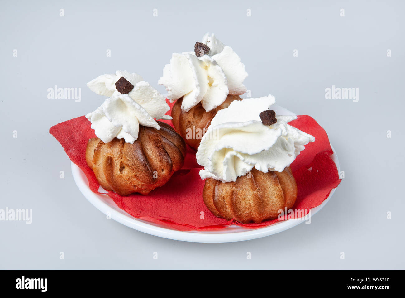 Cakes With Cream Stock Photo - Alamy