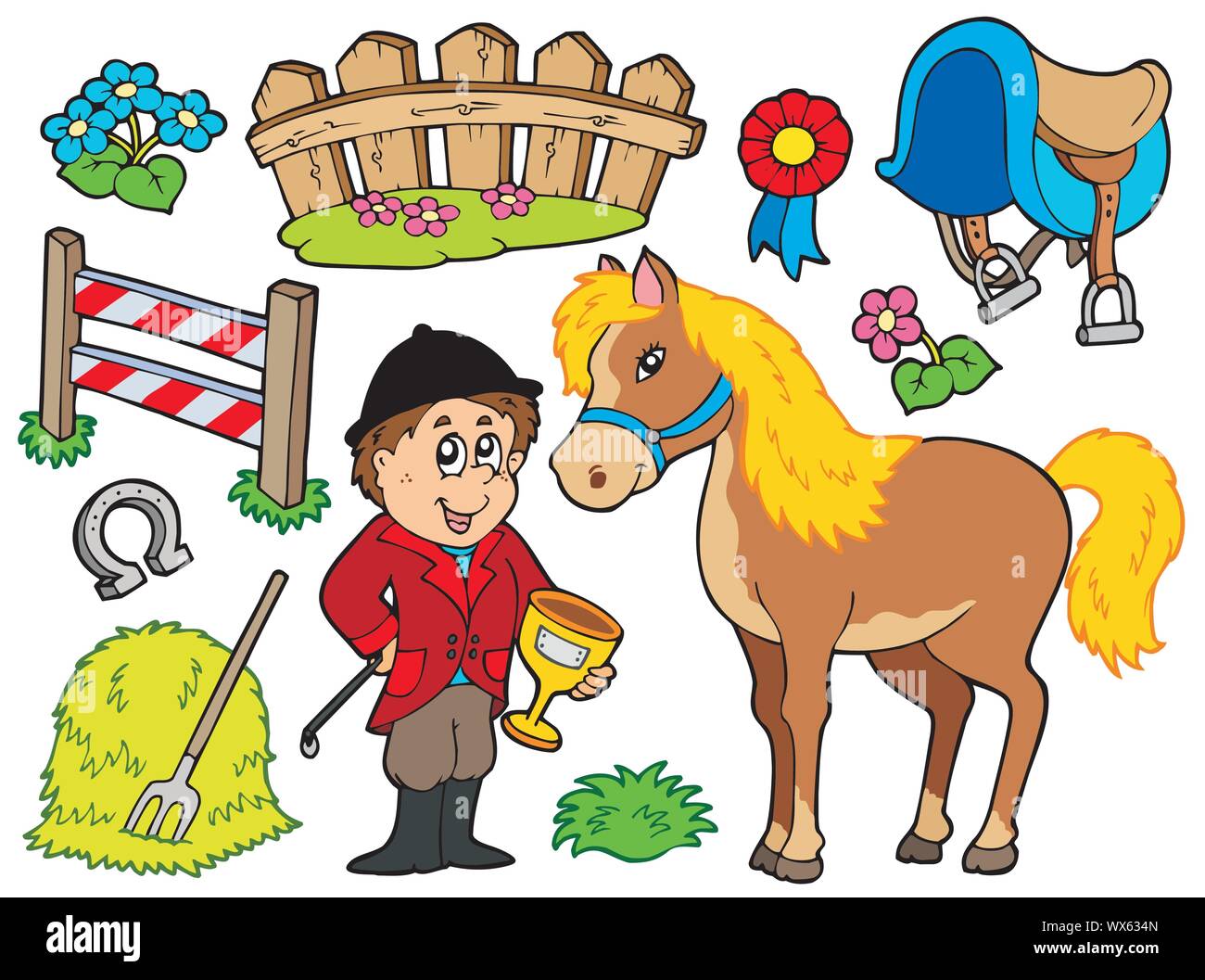 Fence horse race Cut Out Stock Images & Pictures - Alamy