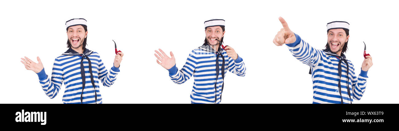 Funny sailor isolated on the white Stock Photo - Alamy