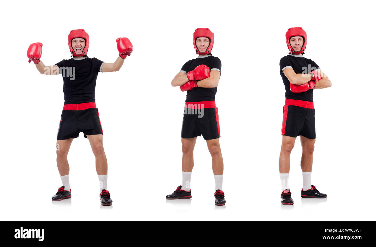 Funny boxer isolated on the white Stock Photo - Alamy