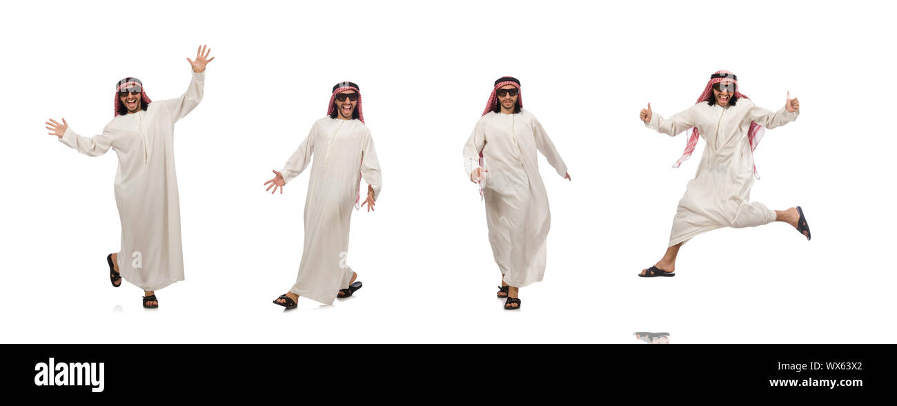 Happy arab man isolated on white Stock Photo - Alamy
