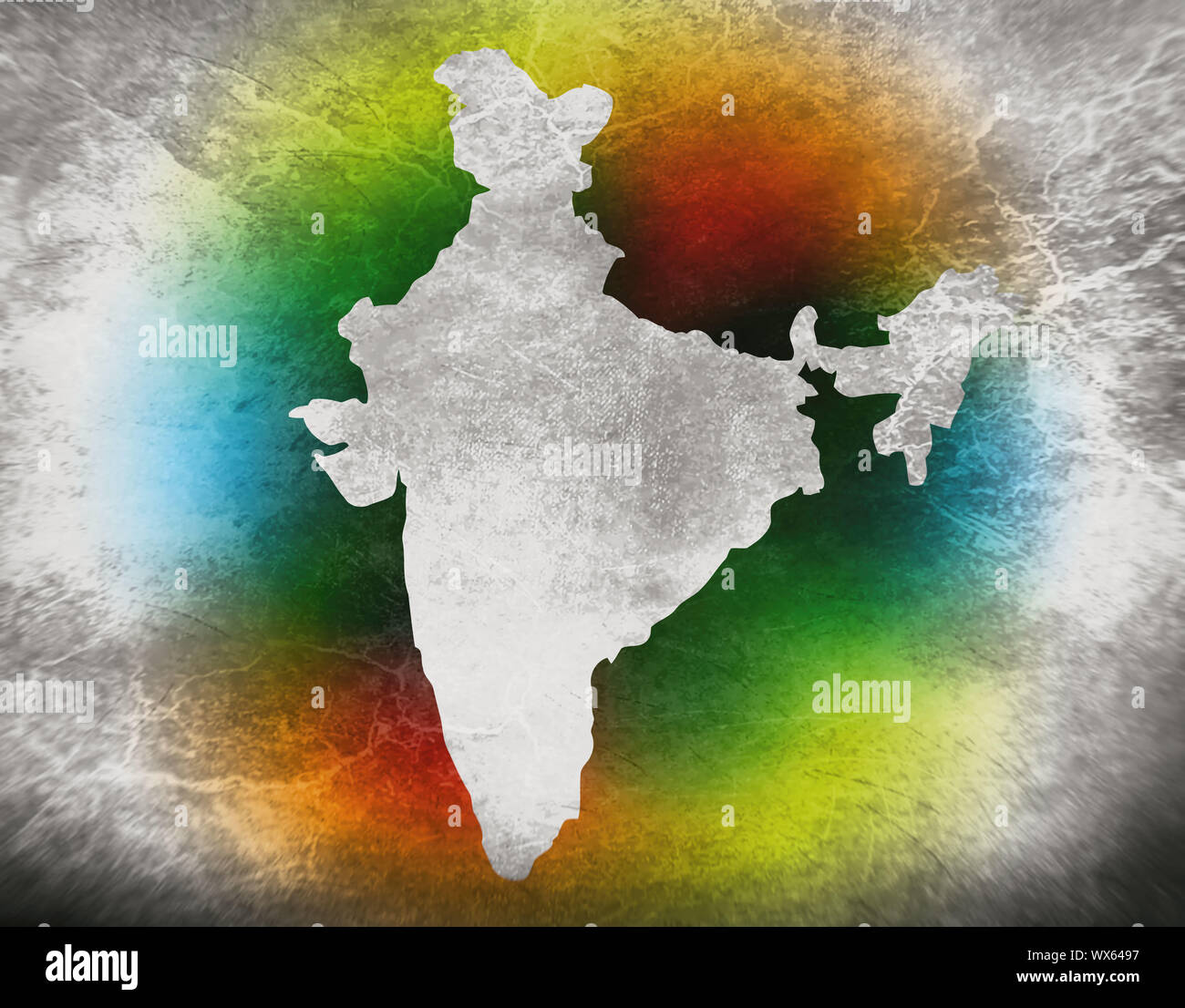 Map of India on concrete background, texture, blurred image ...