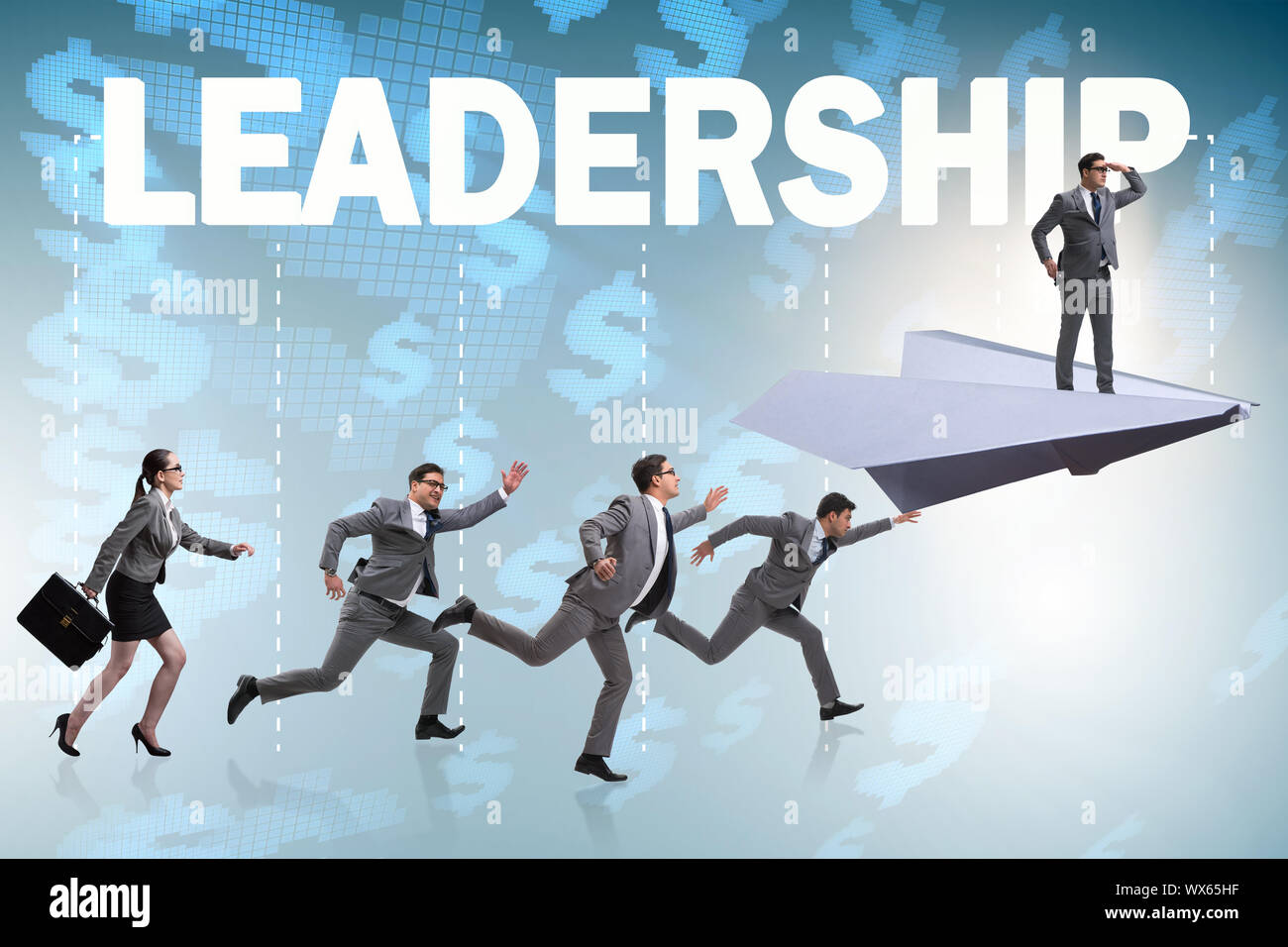 Leadership concept with various business people Stock Photo - Alamy