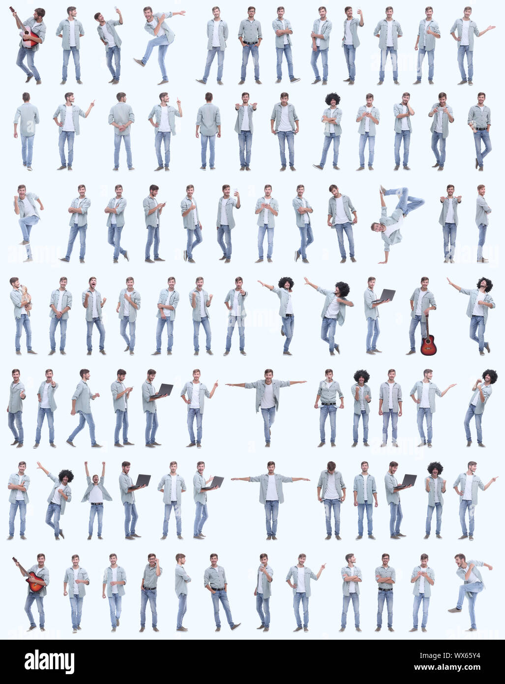 collage of photos of modern stylish guy.isolated on white background ...