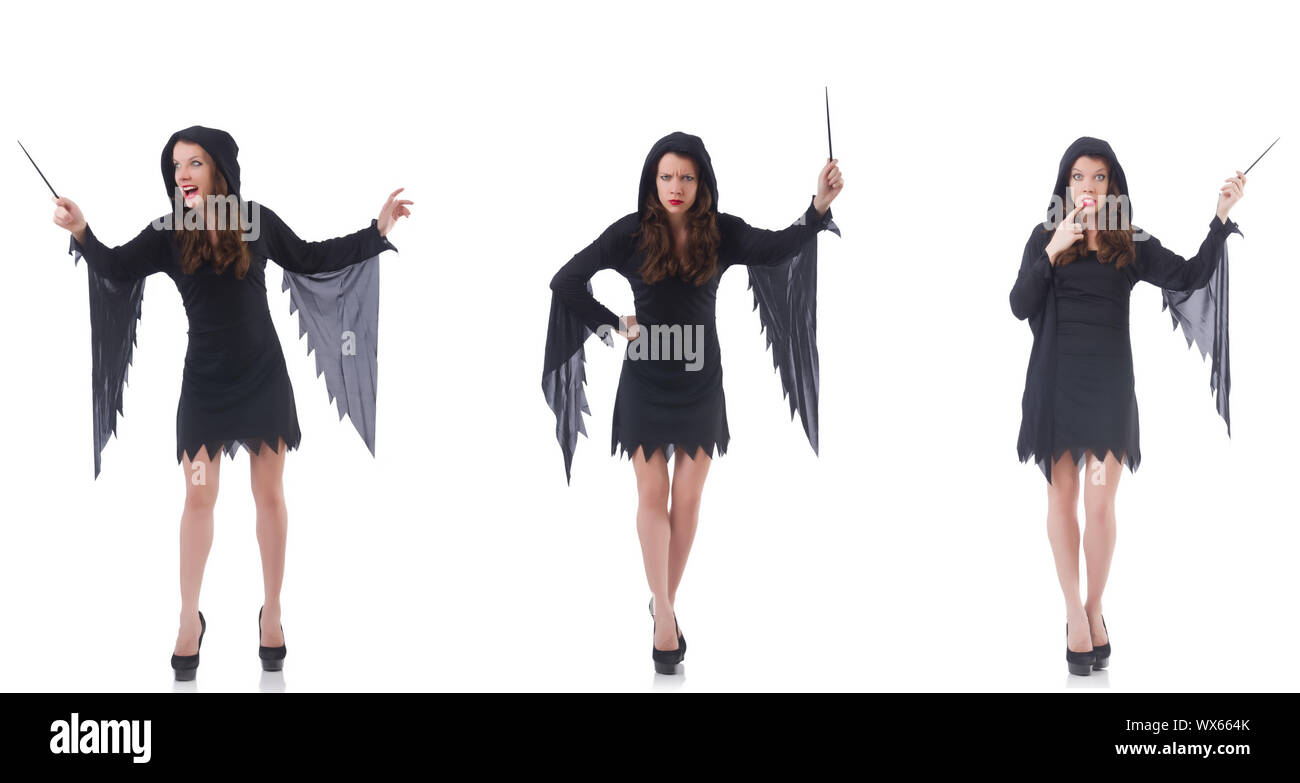 Woman ghost white dress Cut Out Stock Images & Pictures - Alamy