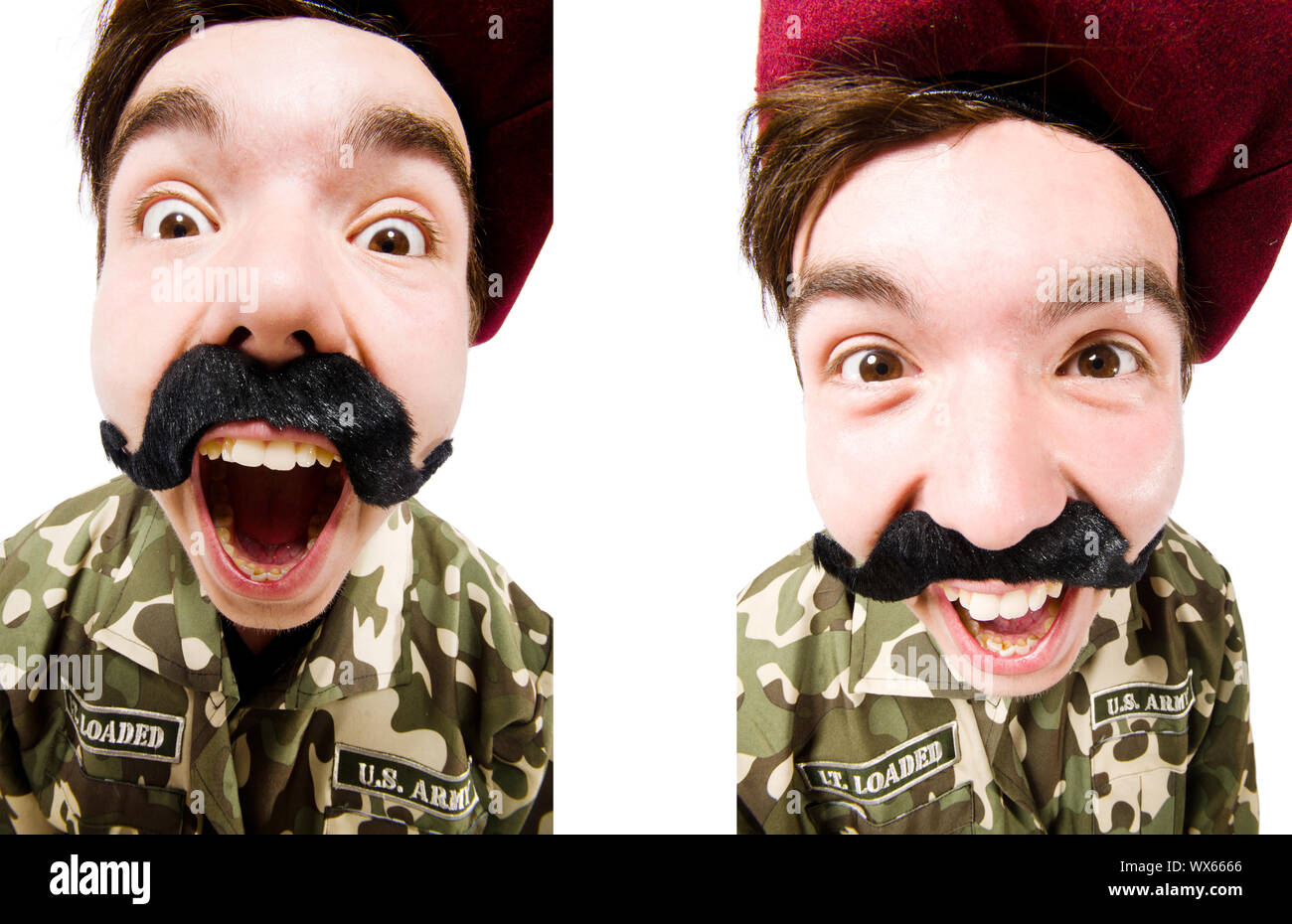 Funny soldier in military concept Stock Photo - Alamy