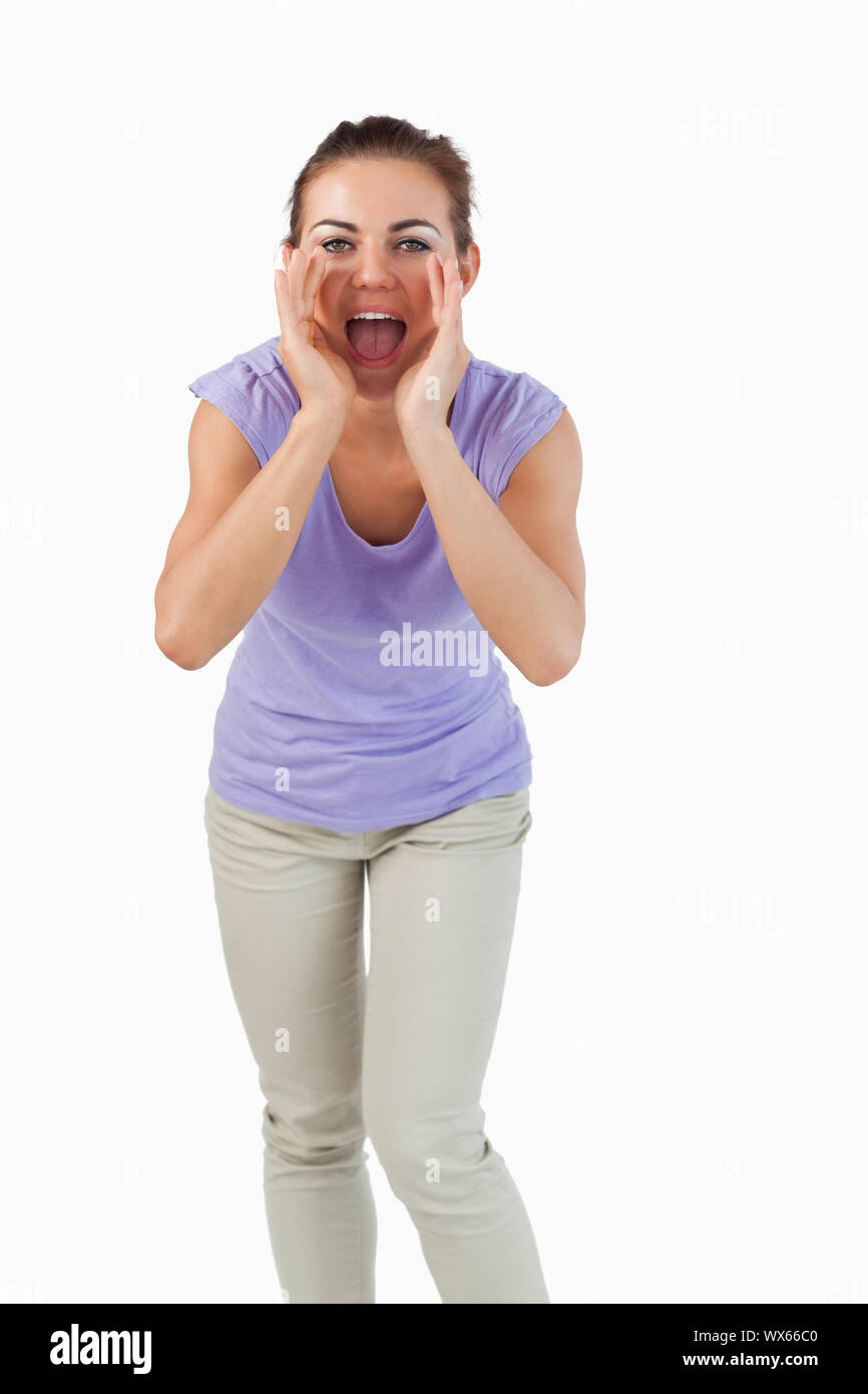 Female screaming Cut Out Stock Images & Pictures - Alamy