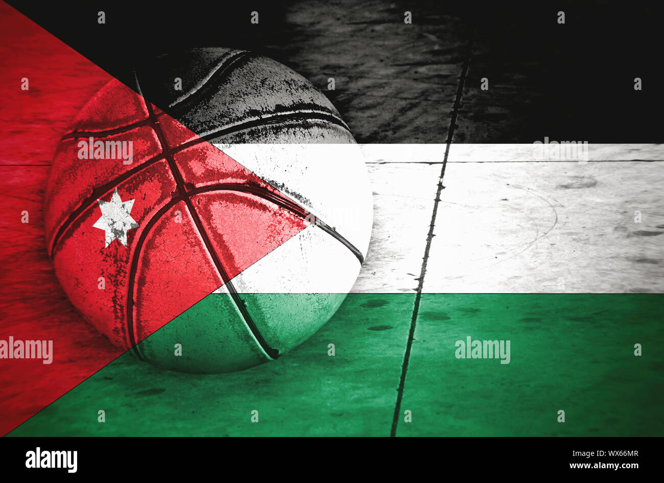 Flag of Jordan and basketball ball Stock Photo - Alamy