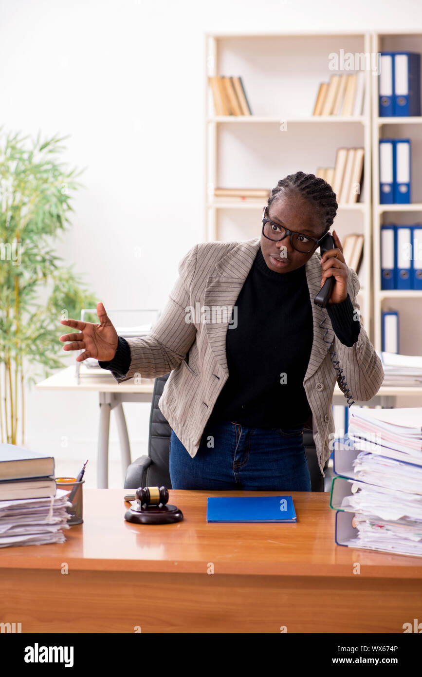 Black female lawyer in courthouse Stock Photo - Alamy