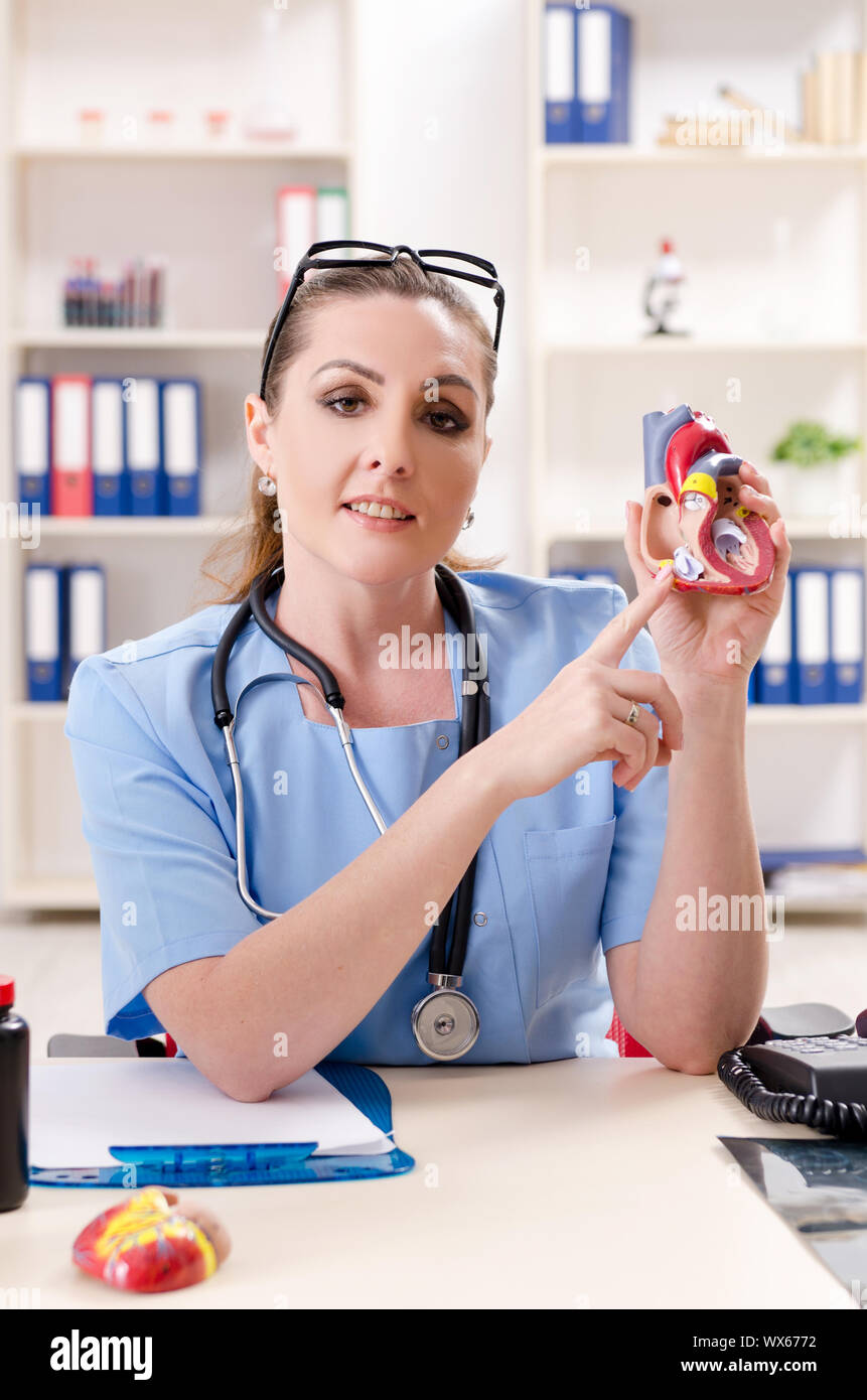 Female doctor cardiologist working in the clinic Stock Photo - Alamy