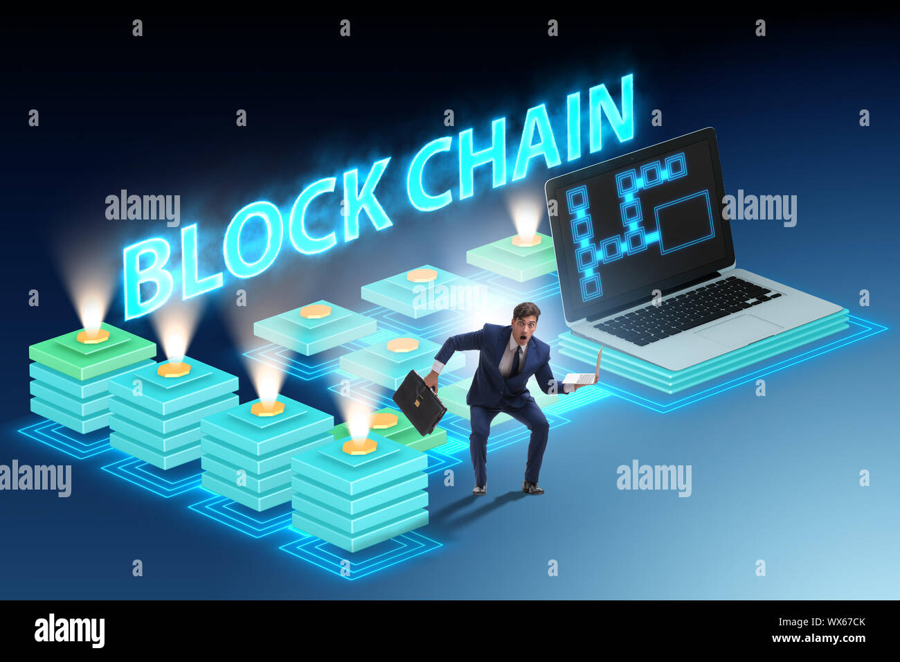 Confused employee about blockchain concept Stock Photo - Alamy