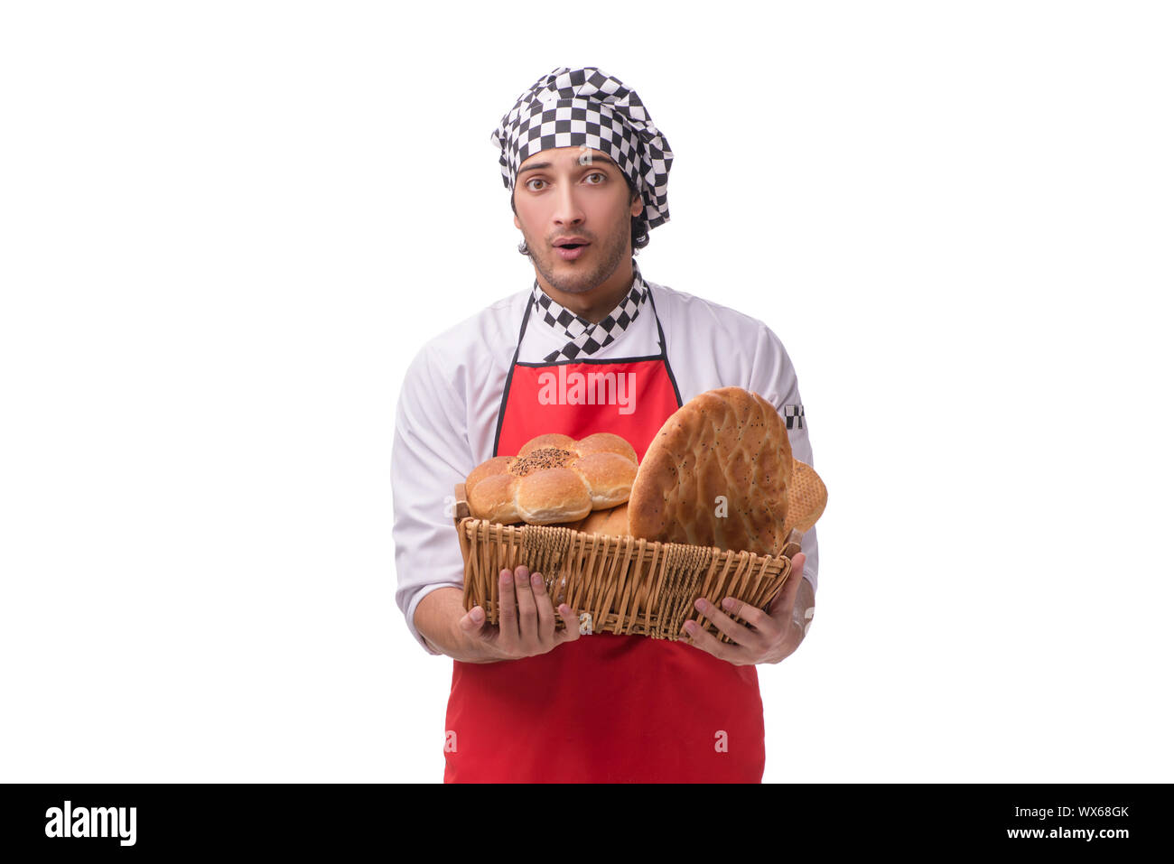 Happy baker presenting loaf bread hi-res stock photography and images ...