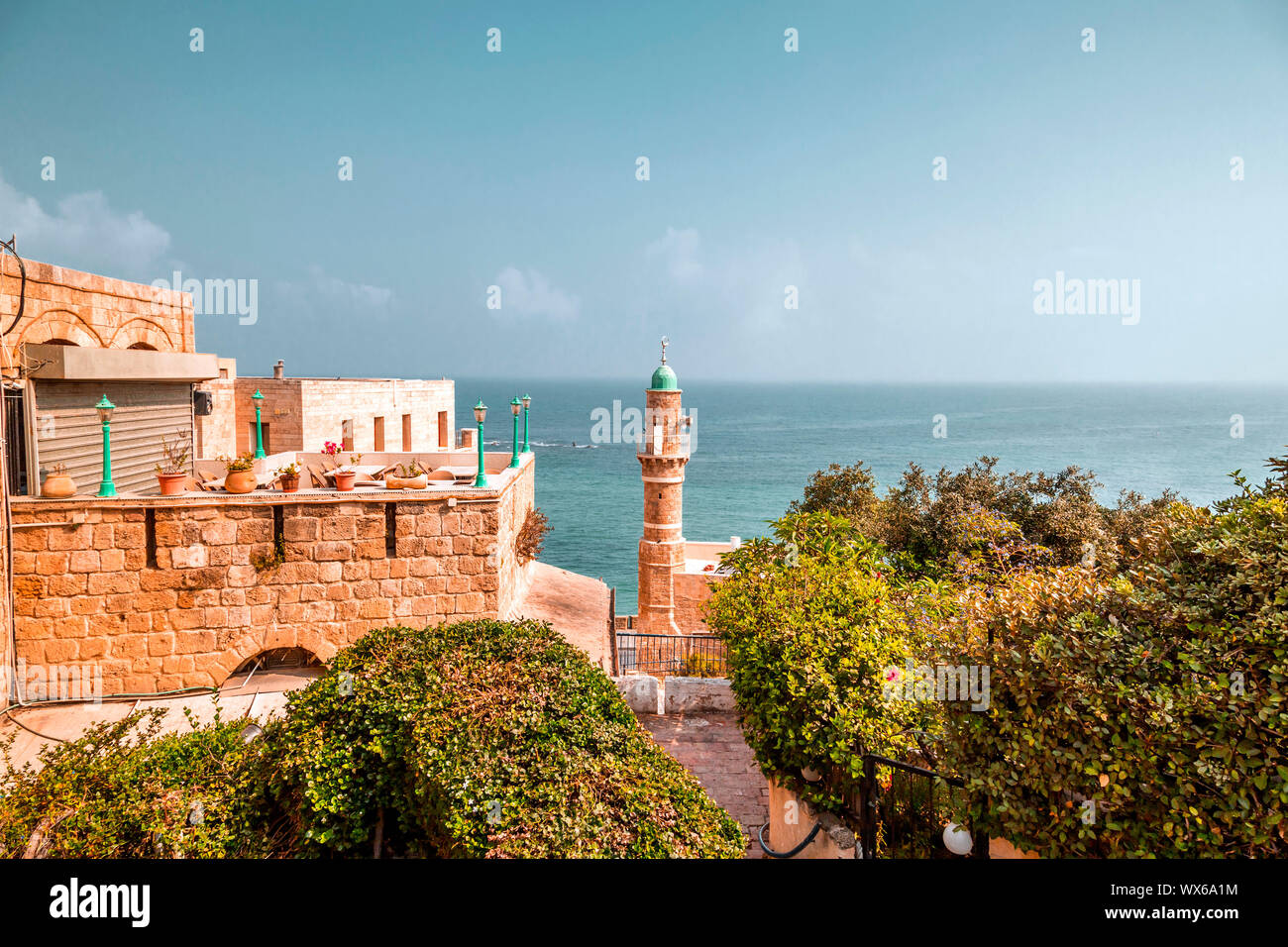 Al-Bahr Mosque or Sea Mosque in Old City of Jaffa, Israel. It is the ...