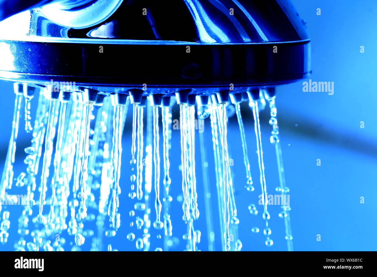 fresh shower clean blue water jet Stock Photo - Alamy