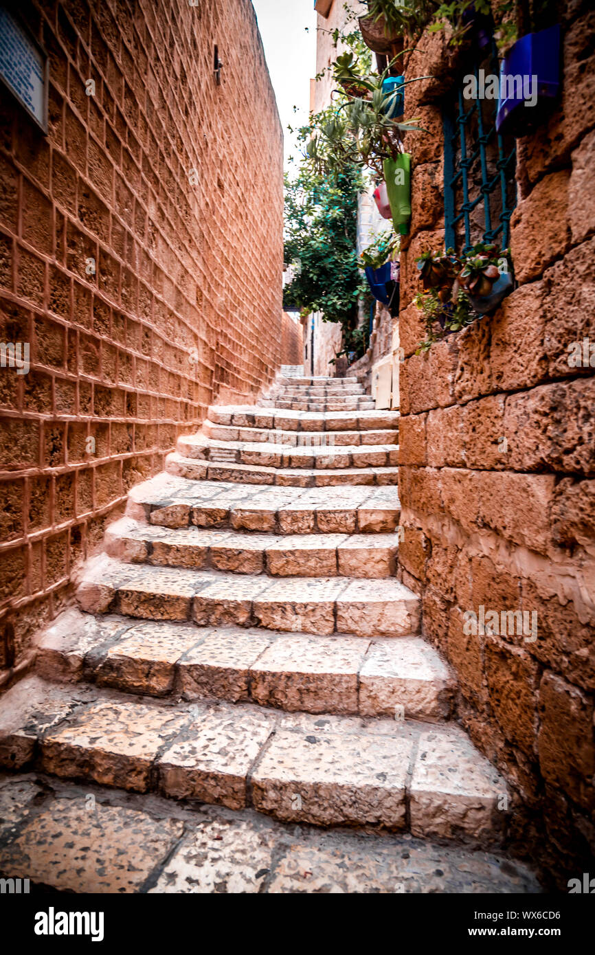 The old city of Jaffa, an old Arab village near the modern city of Tel ...
