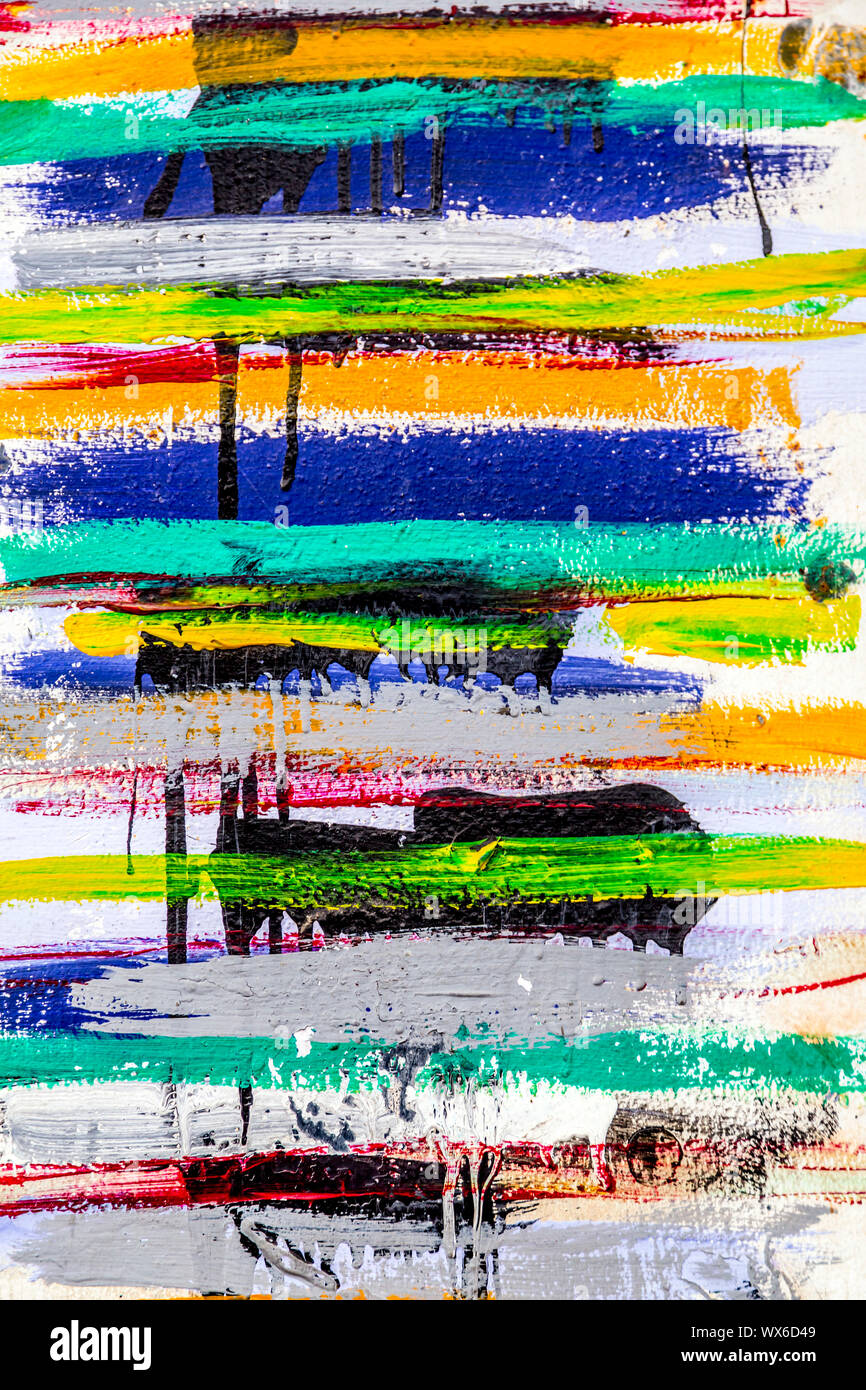 Random color stripes, brush strokes, urban wall detail background Stock ...