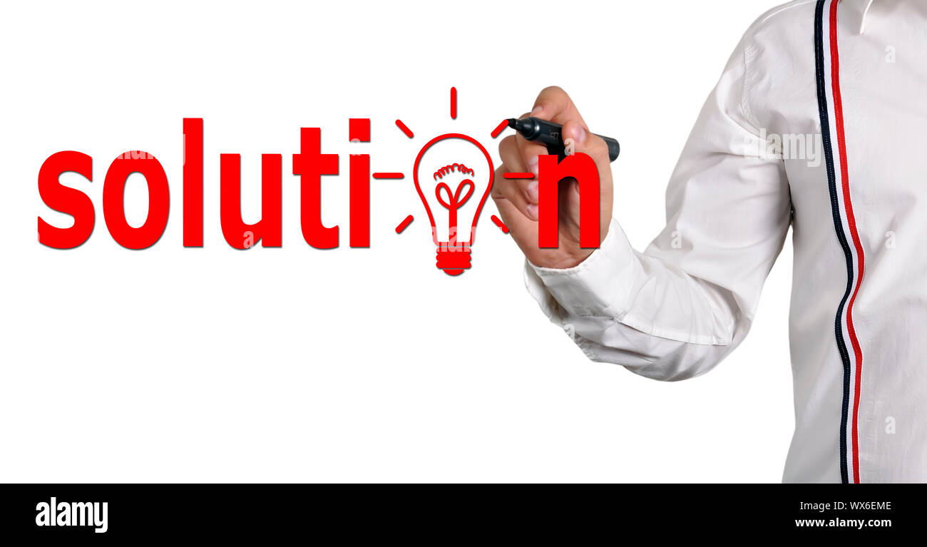 businessman drawing solution symbol, idea concept Stock Photo - Alamy