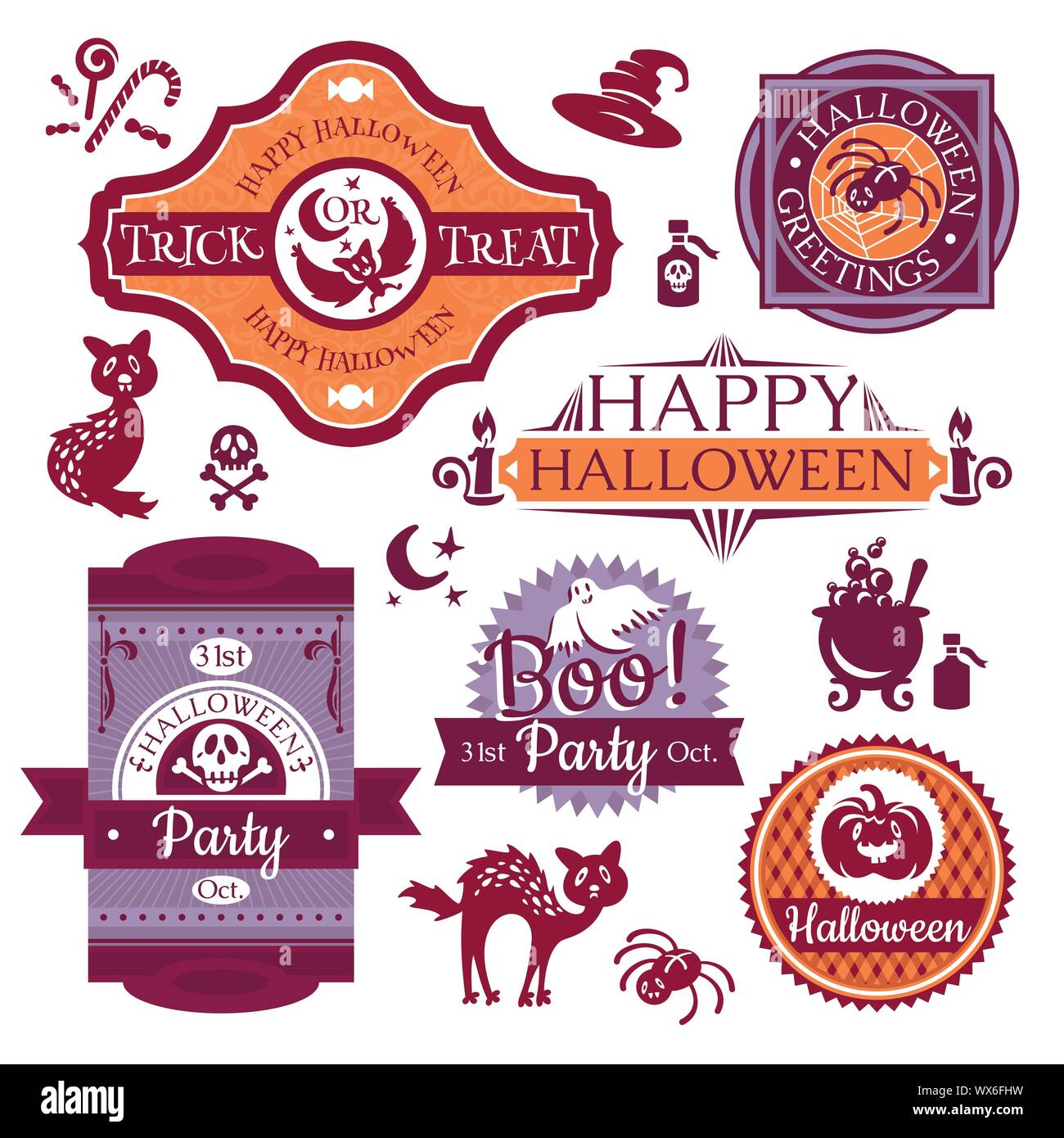 Style halloween frame collection Stock Vector Images - Alamy
