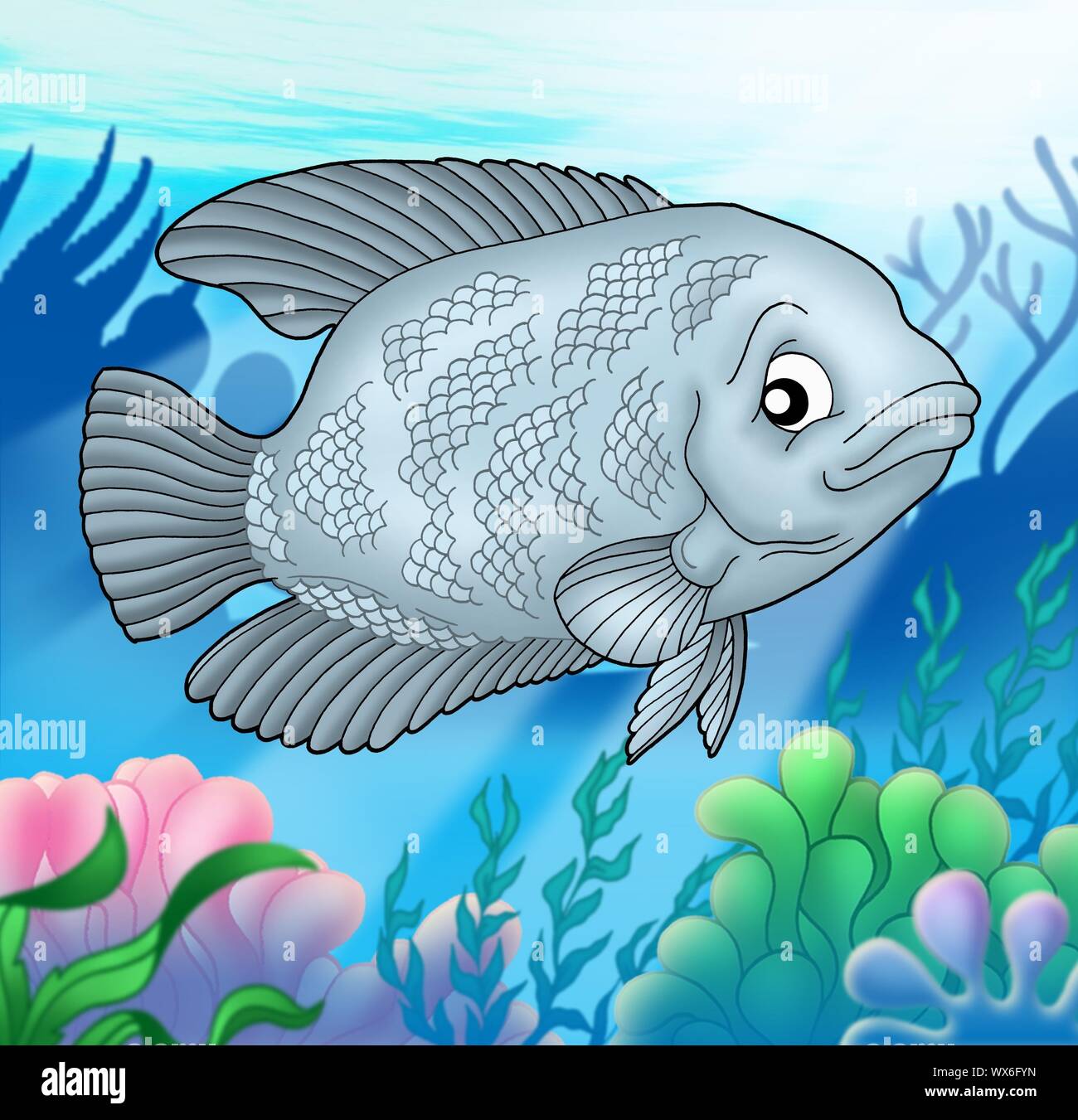 Big Urama fish - color illustration Stock Photo - Alamy