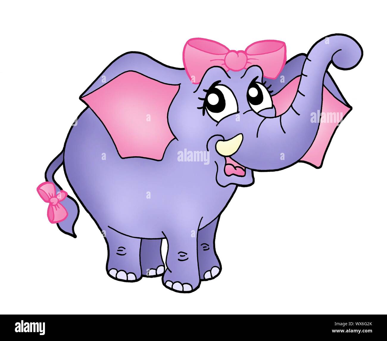 Elephant girl with pink ribbon Stock Photo - Alamy