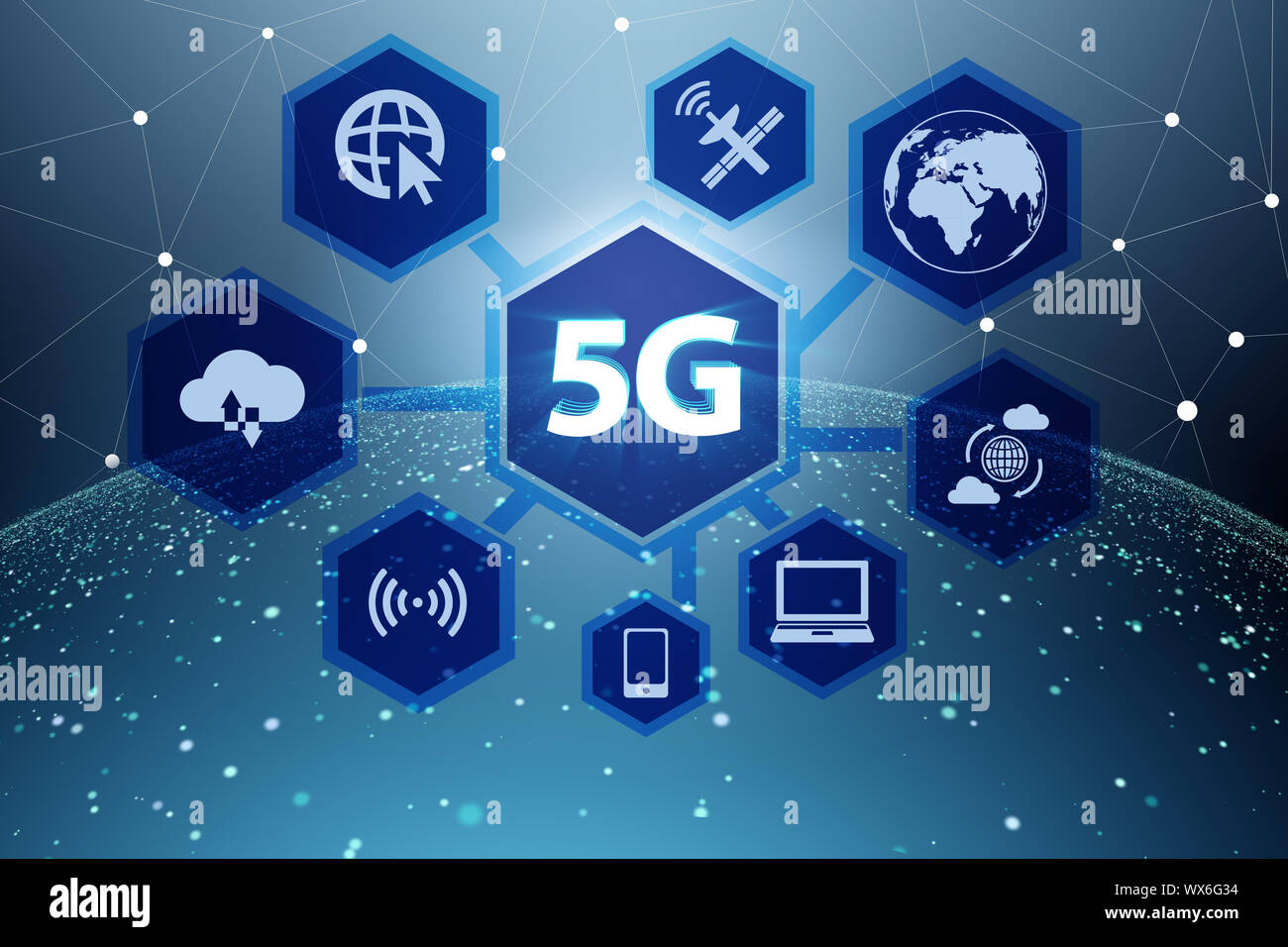 5g internet concept in technology concept - 3d rendering Stock Photo ...