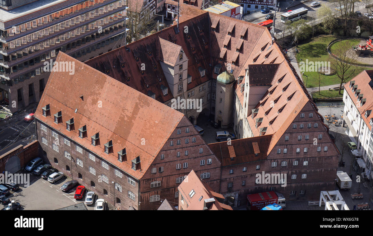 view on ulm castle from top of minster Stock Photo - Alamy