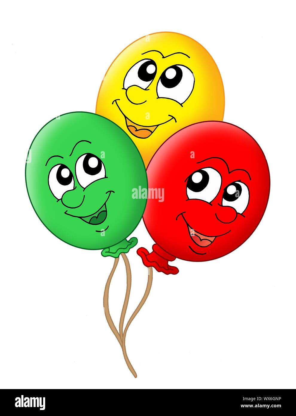 Color illustration of three balloons Stock Photo - Alamy