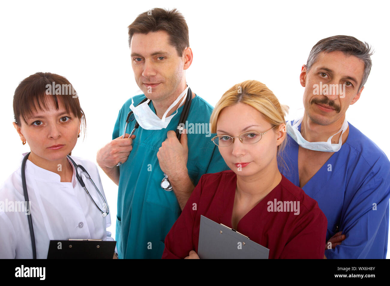 medical team of two men and two women Stock Photo - Alamy