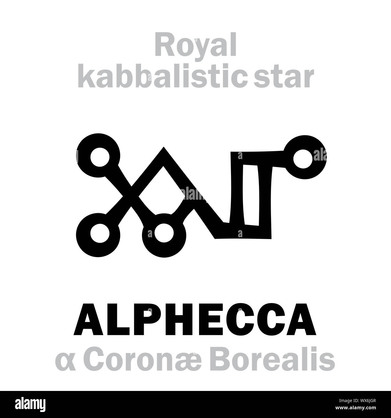 Astrology: ALPHECCA (The Royal Behenian kabbalistic star Stock Photo ...