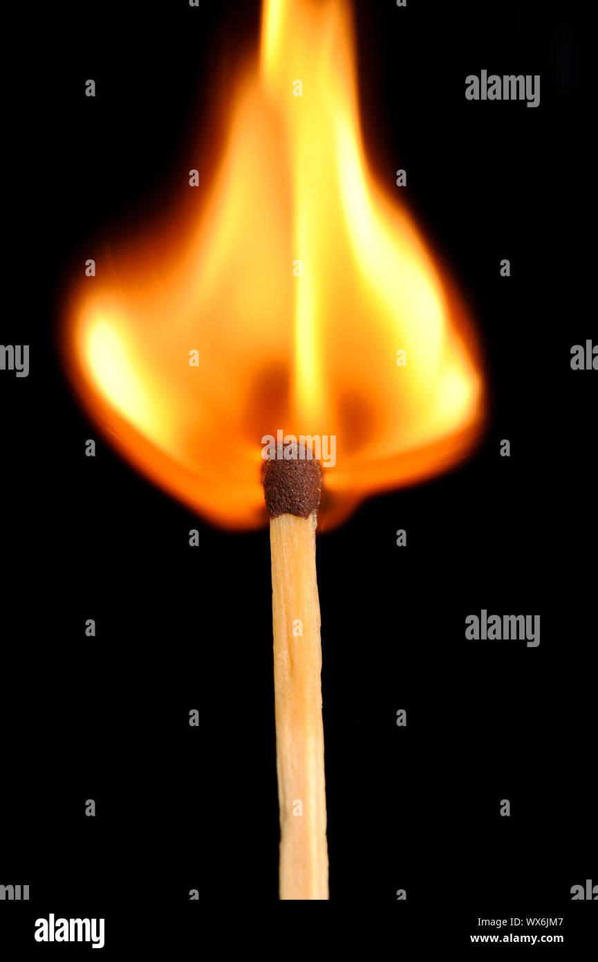 Macro match, high detail of a match igniting Stock Photo - Alamy