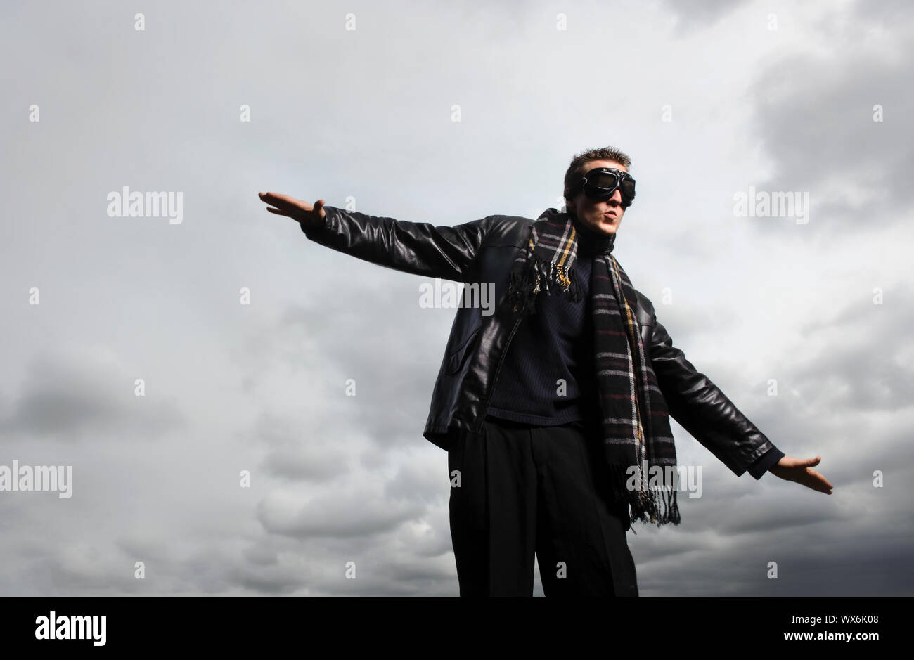 Male model poses as a pilot hi-res stock photography and images - Alamy