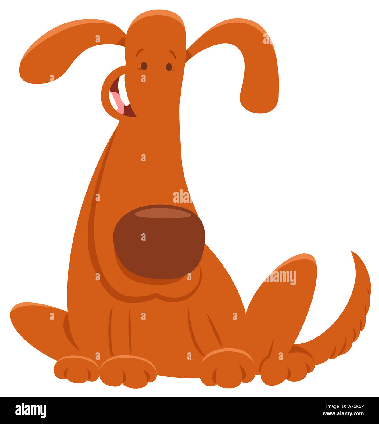 funny brown dog cartoon animal character Stock Photo - Alamy