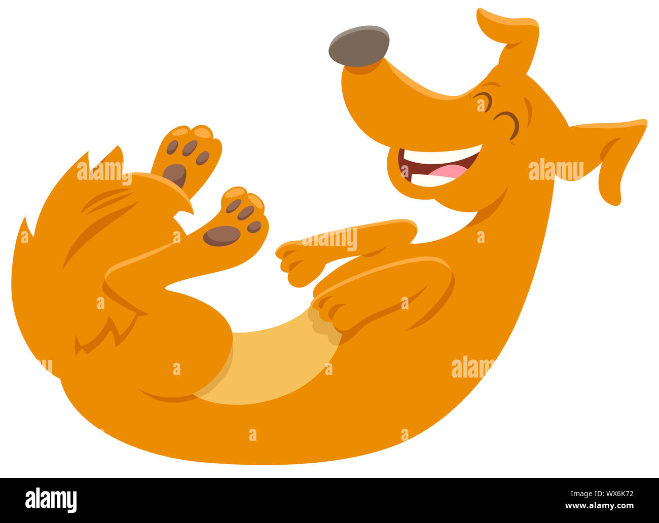 happy red dog cartoon animal character Stock Photo - Alamy