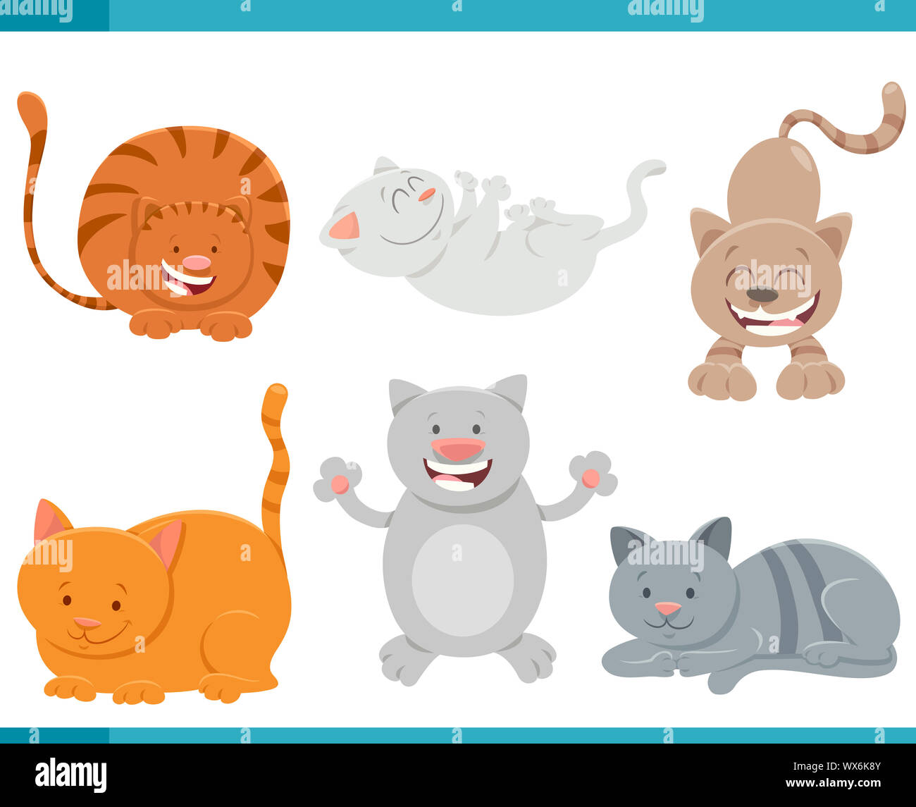 cats and kittens comic characters set Stock Photo - Alamy