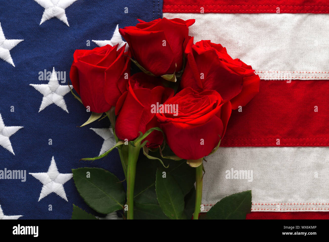 US American flag with roses Stock Photo - Alamy