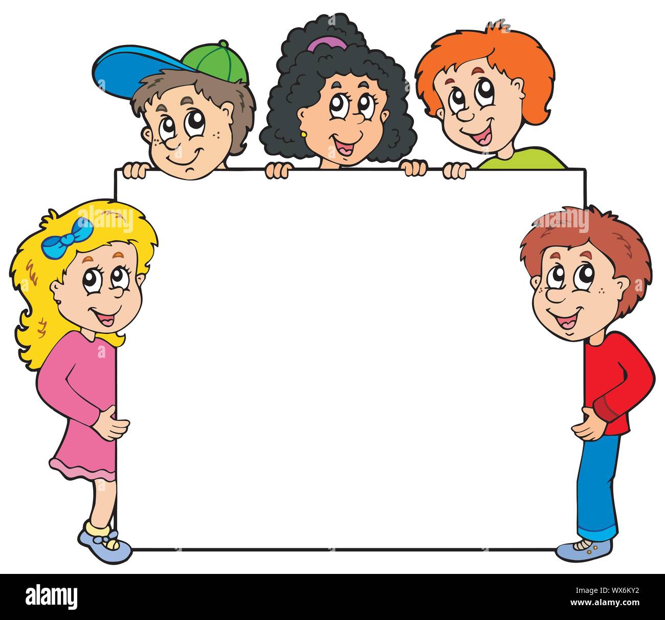 Various kids holding board Stock Vector Image & Art - Alamy
