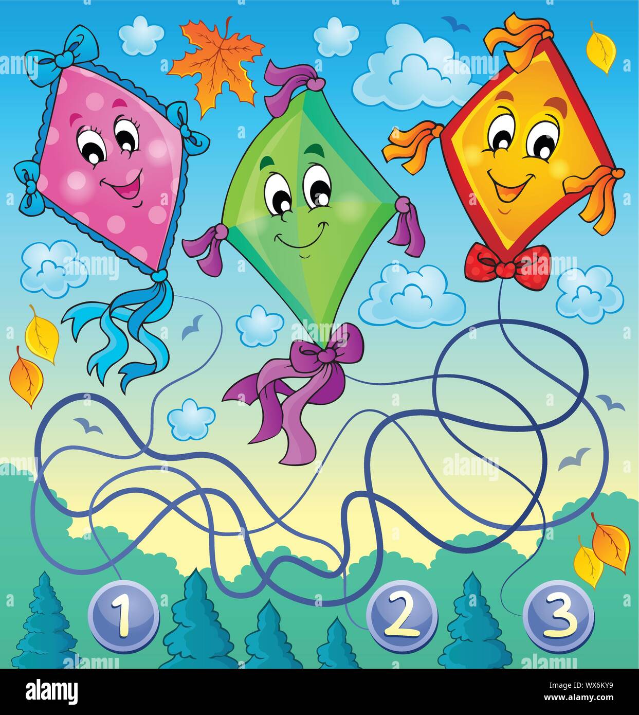 Kites theme image 4 Stock Vector Image & Art - Alamy