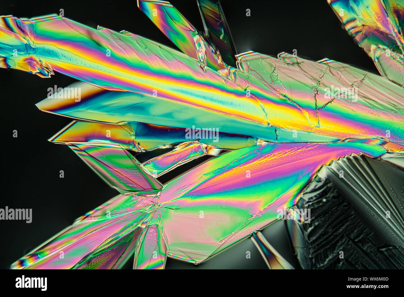 Citric acid crystals in polarized light Stock Photo - Alamy
